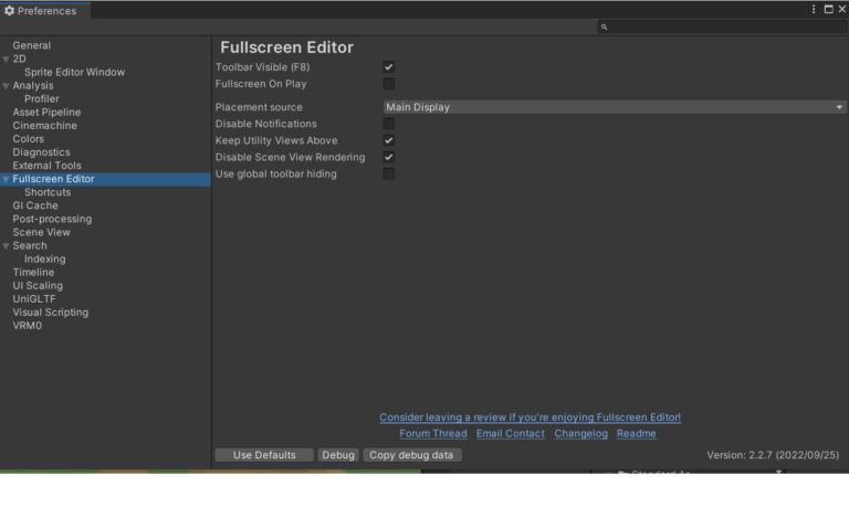 【Unity】フルスクリーンでゲームを確認できる「Fullscreen Editor」の紹介 | グッドラックネットライフ